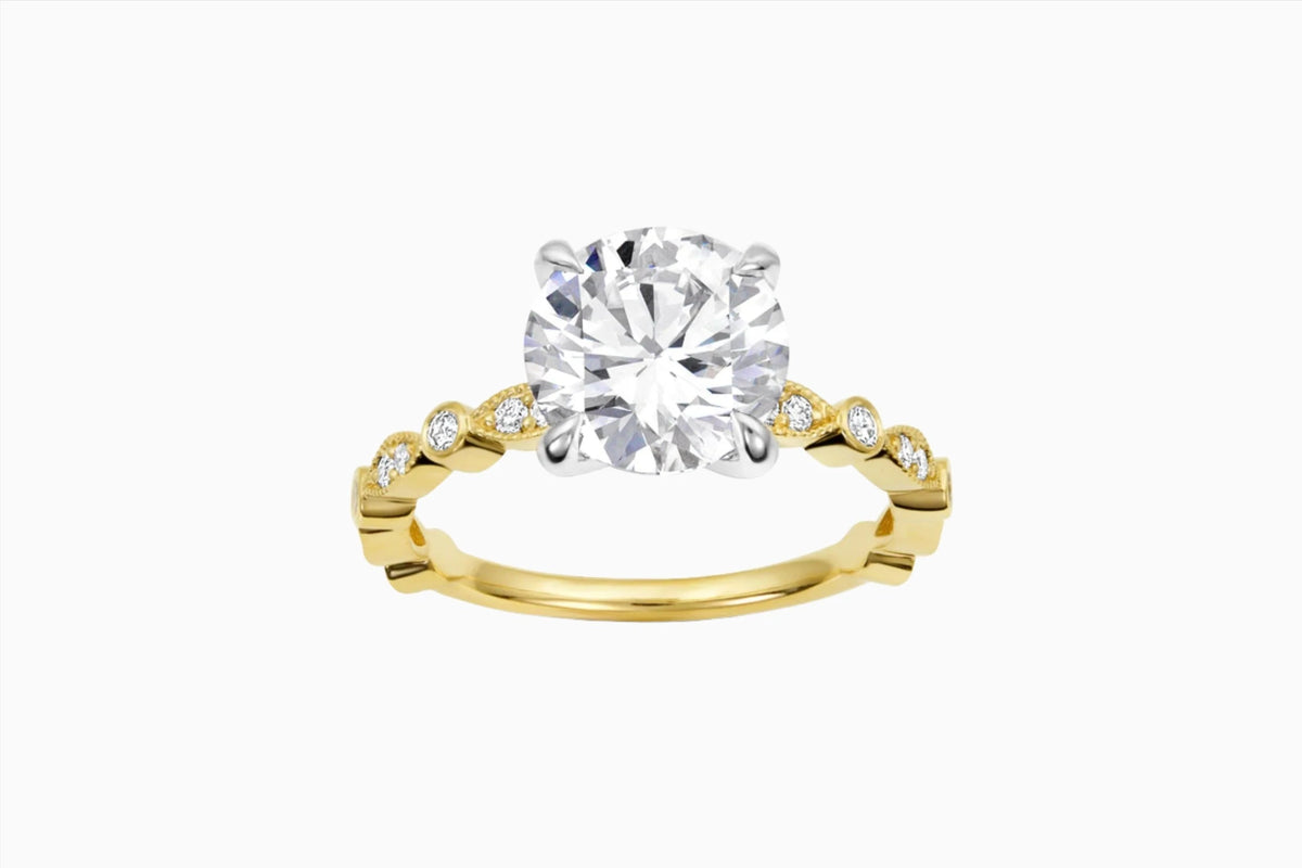 Bead & Eye Round Solitaire Engagement Ring by Honey Jewelry – Honey ...